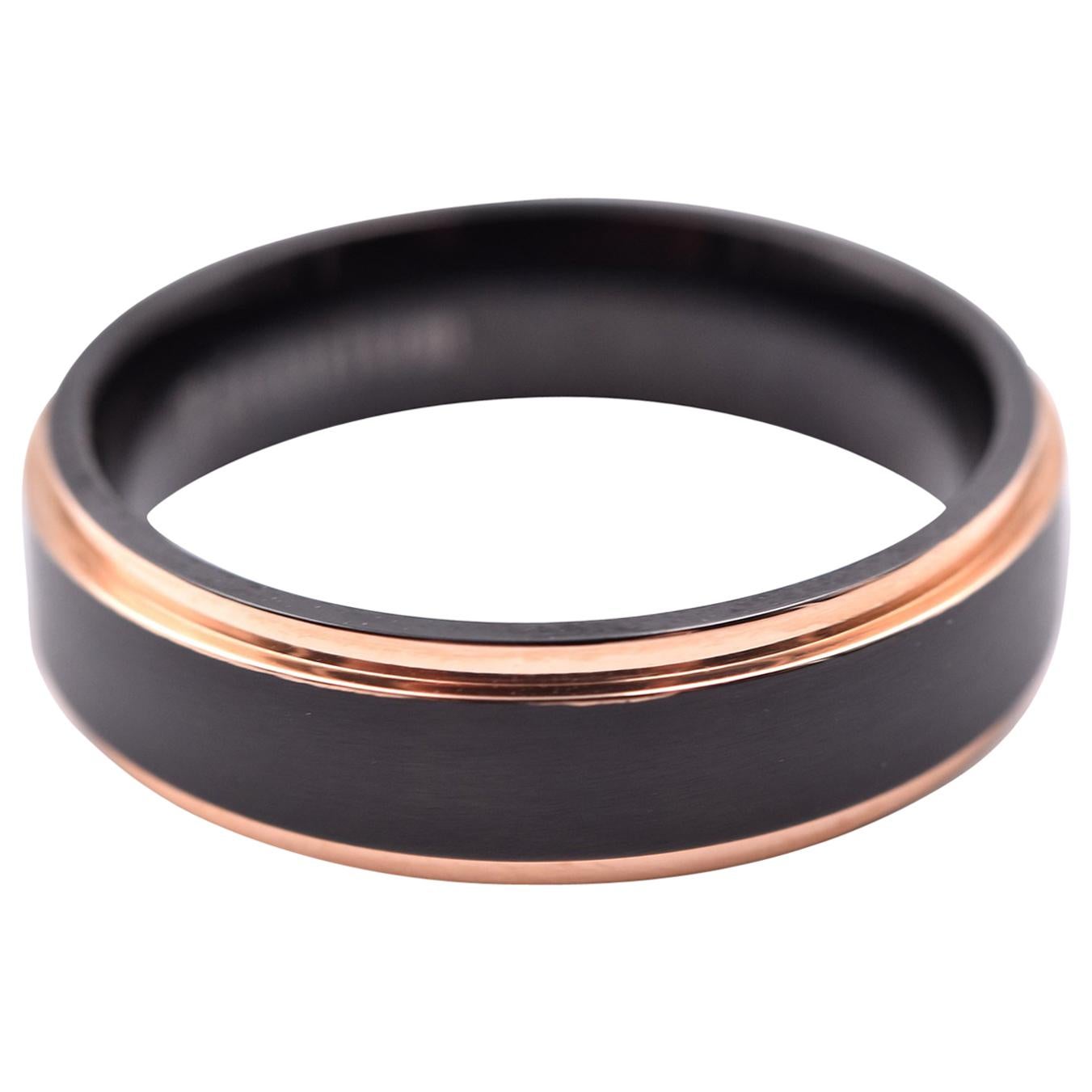 Titanium Rose and Black Band For Sale at 1stDibs