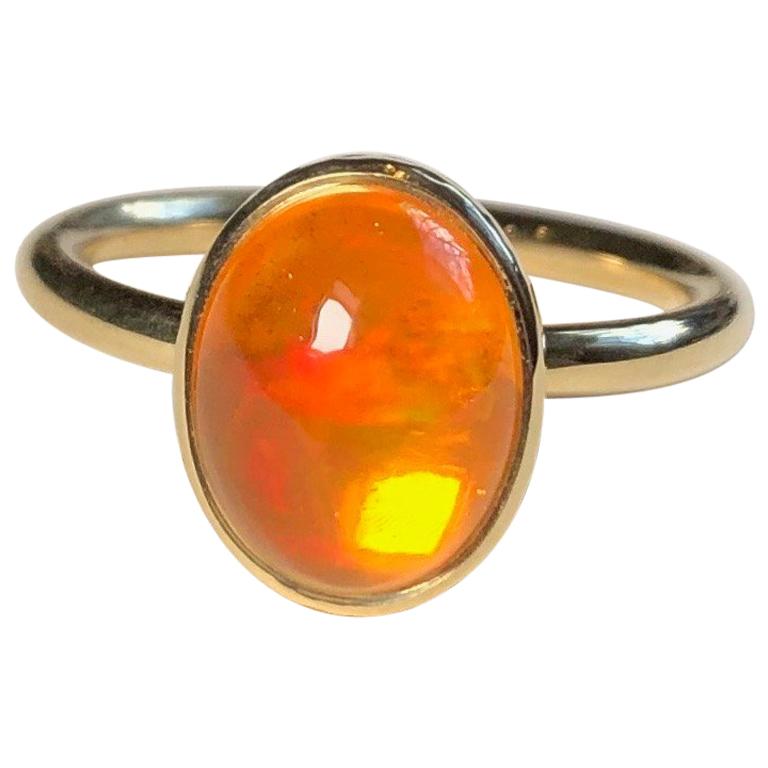 Fire Opal 18 Karat Gold Engagement Ring at 1stDibs | fire opal ...