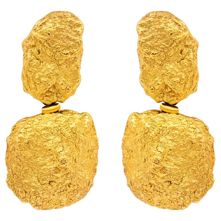 Authentic Roberto Coin 18 Karat Yellow Gold Nugget Earrings at 1stDibs ...