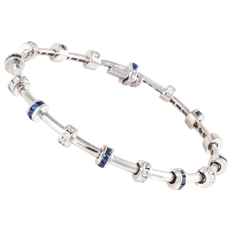 Krypell Diamond and Sapphire Bracelet at 1stDibs