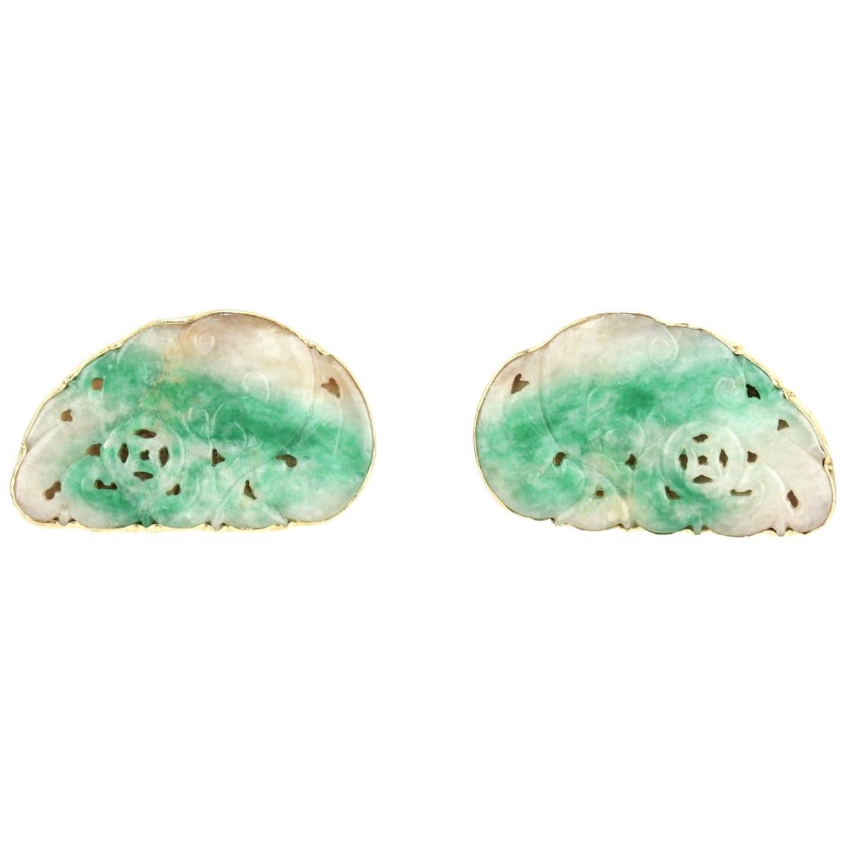 Isabelle Posillico Gold and Chinese Jade or Jadeite Cufflinks For Sale ...