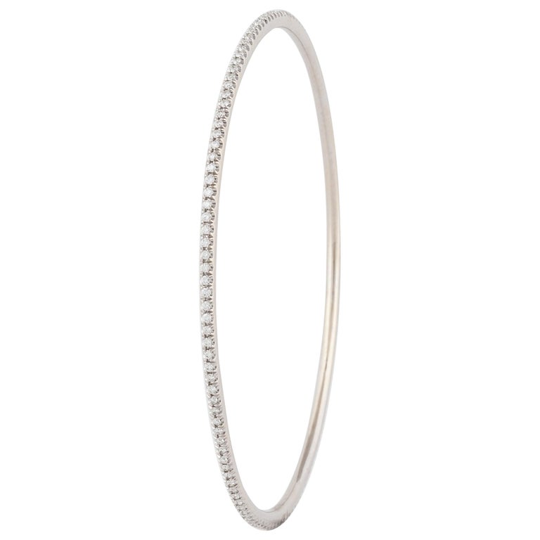 Sasha Primak Diamond Bangle Bracelet in 18K White Gold For Sale at 1stDibs