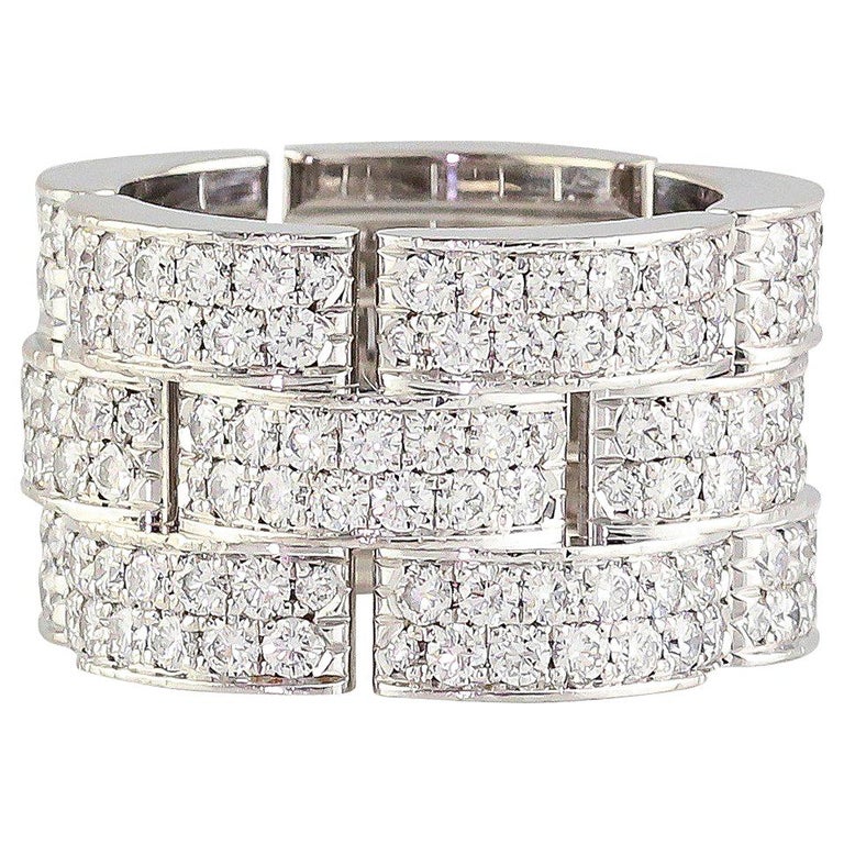 Cartier Maillon Panthere Extra-Large Diamond Gold Band For Sale at ...