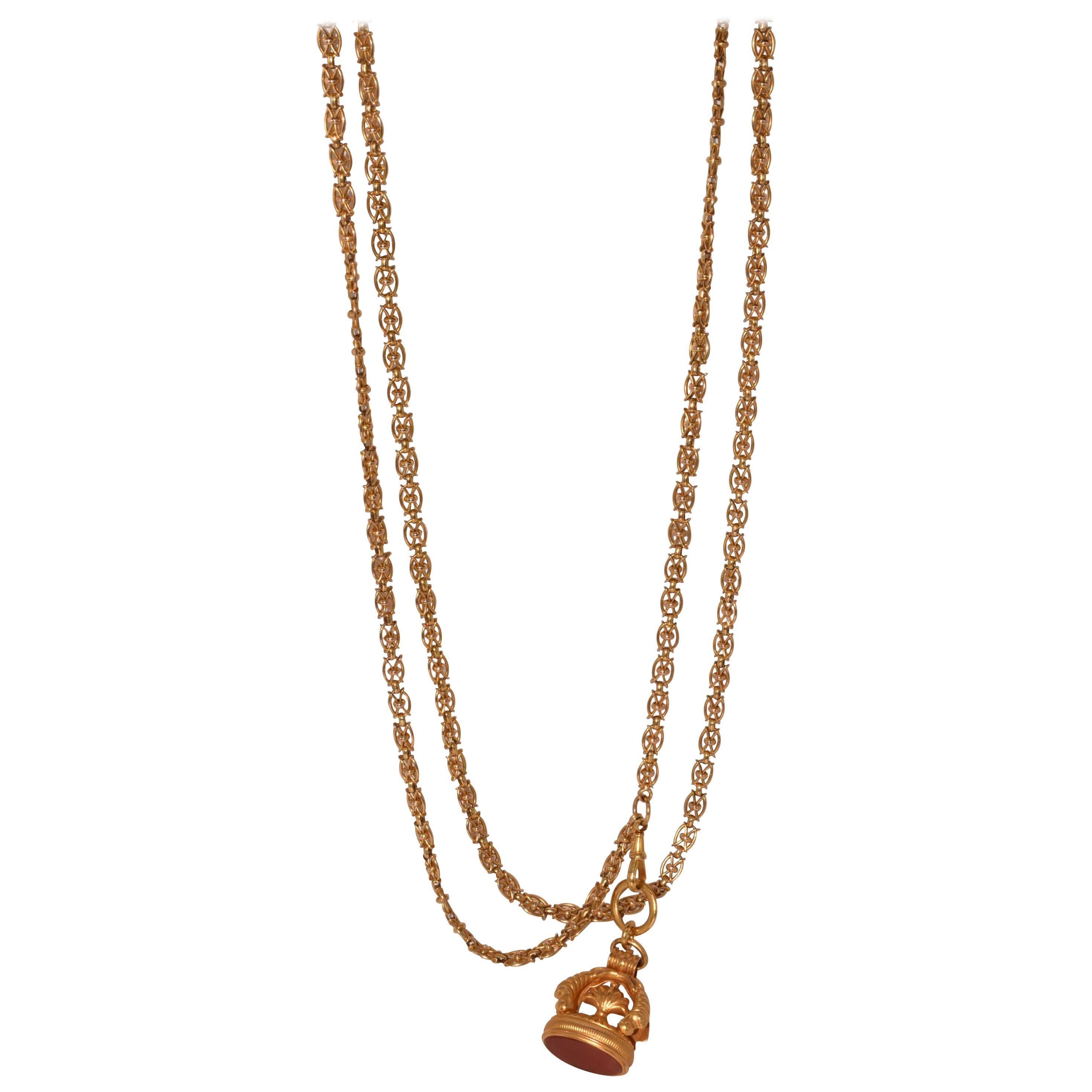 Antique English 18 Karat Watch Chain, C 1900 at 1stDibs