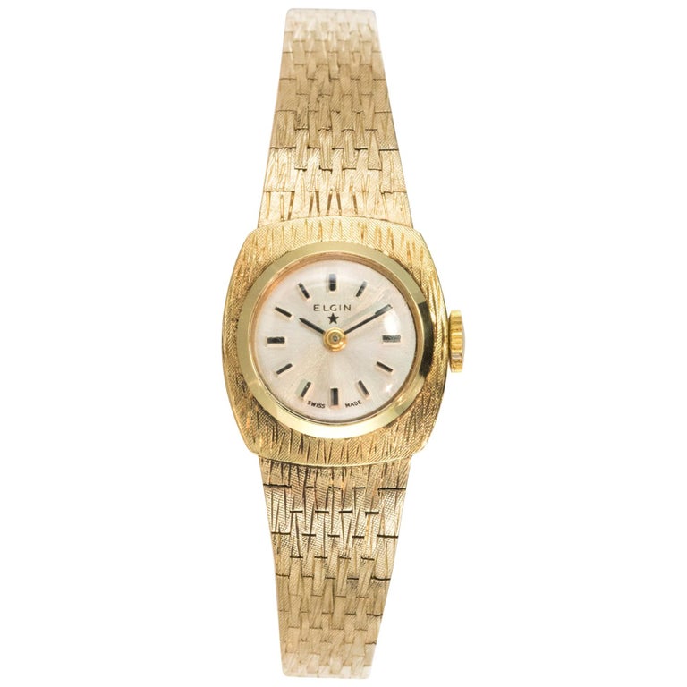 1960s Retro Yellow Gold Elgin Women's Watch at 1stDibs | elgin watches ...