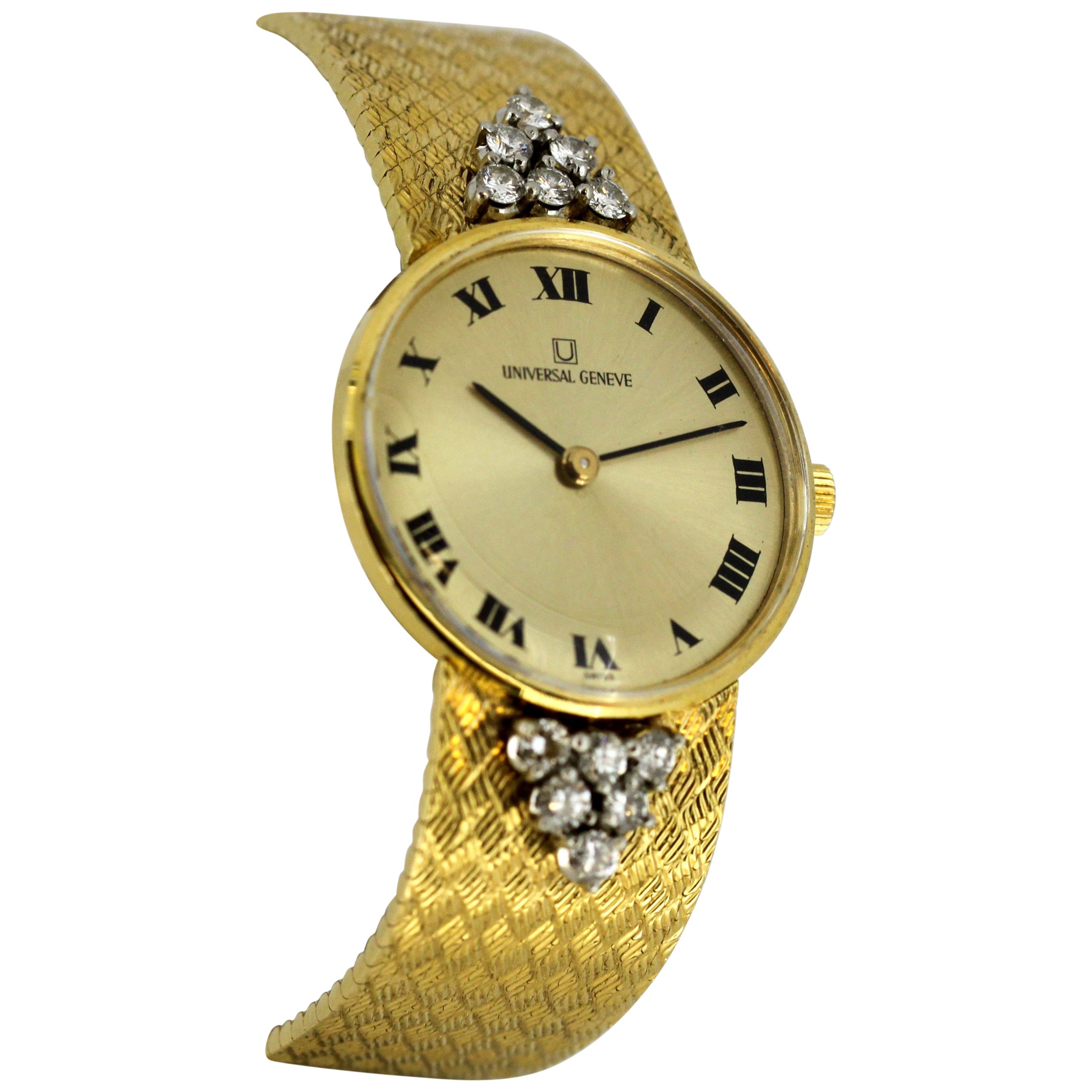 Universal Geneve Gold Diamond and Malachite Mechanical Wristwatch at ...