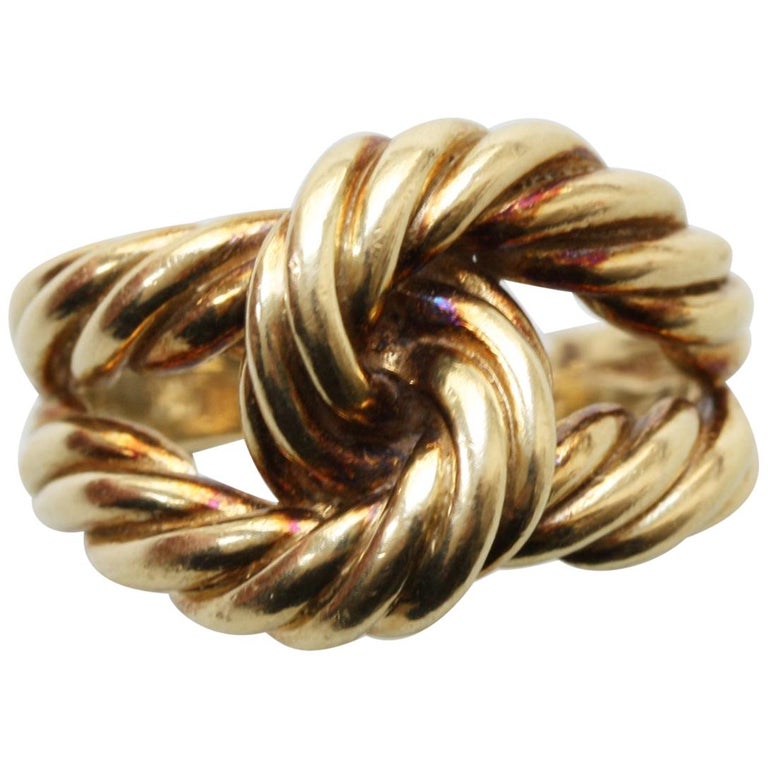 Gold Knot Rope Ring at 1stDibs