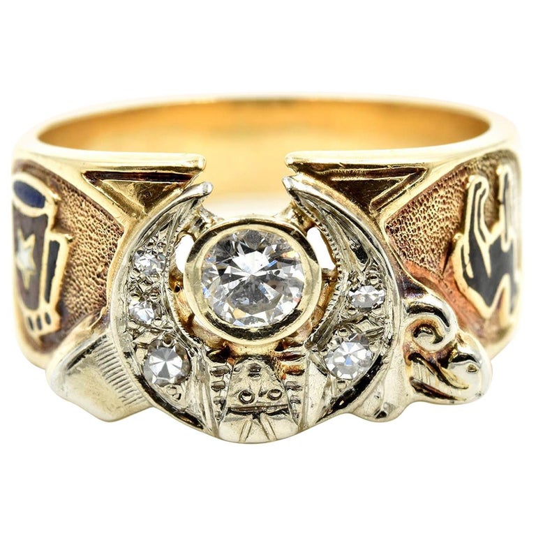 Shriners Two-Tone 10 Karat Gold Club Ring at 1stDibs | 10 karat gold ...