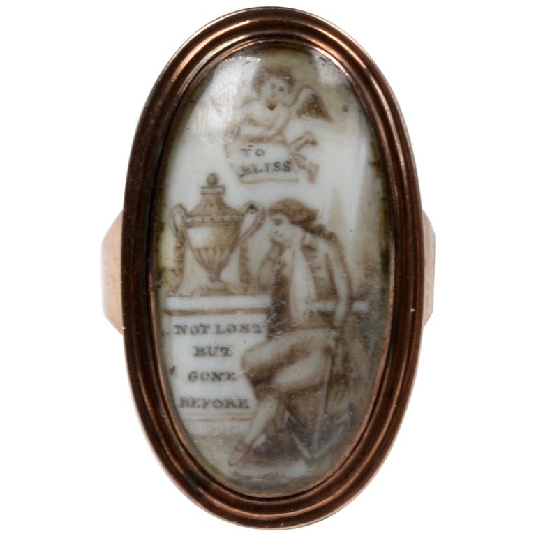 Late 18th Century Gold and Enamel Mourning Ring at 1stDibs