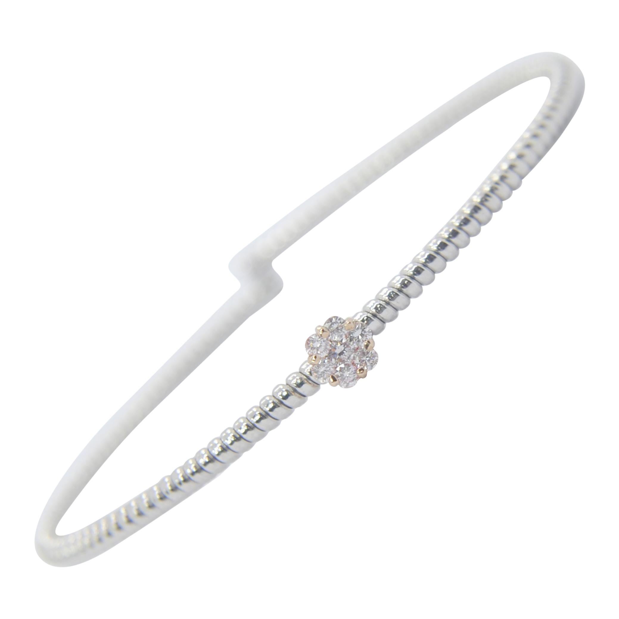 K DI Kuore 18 Karat Gold 6.6 Gr and 0.18 Carat Diamonds Bangle Bracelet ...