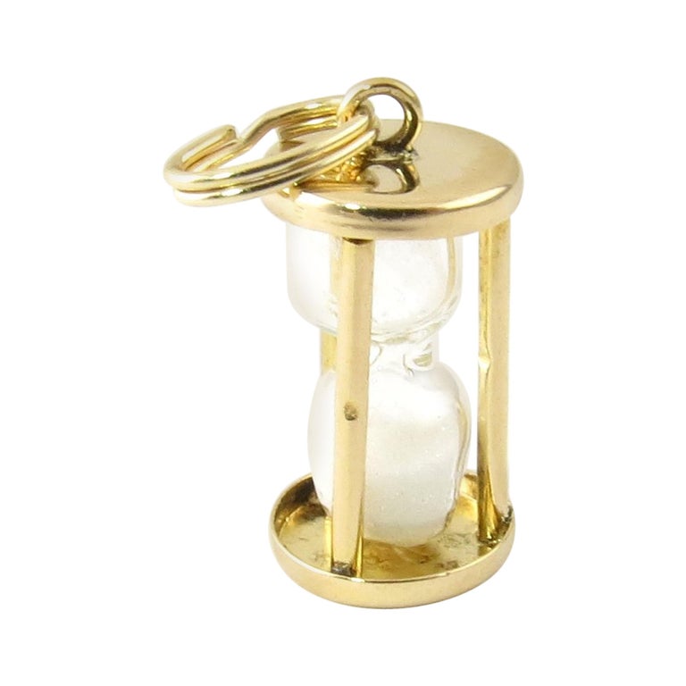 14 Karat Yellow Gold Hourglass Charm at 1stDibs | hour glass charm ...