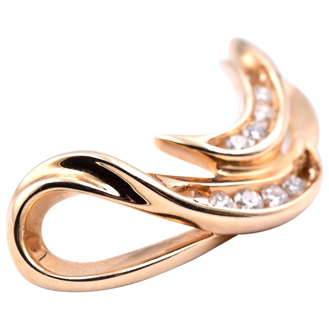 14 Karat Yellow Gold Diamond Slide For Sale at 1stDibs