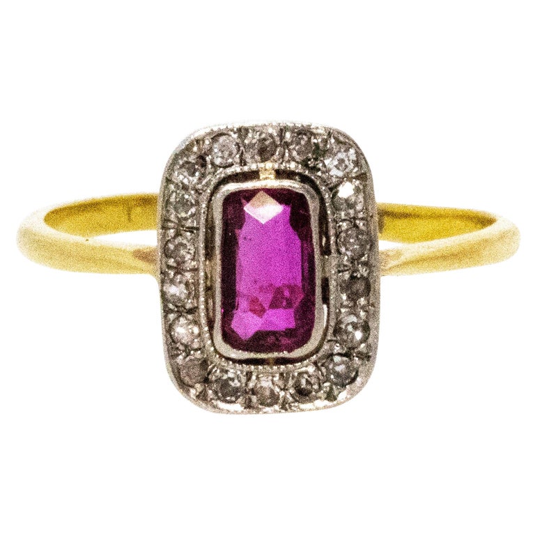 Edwardian Ruby and Diamond 18 Carat Gold Ring at 1stDibs