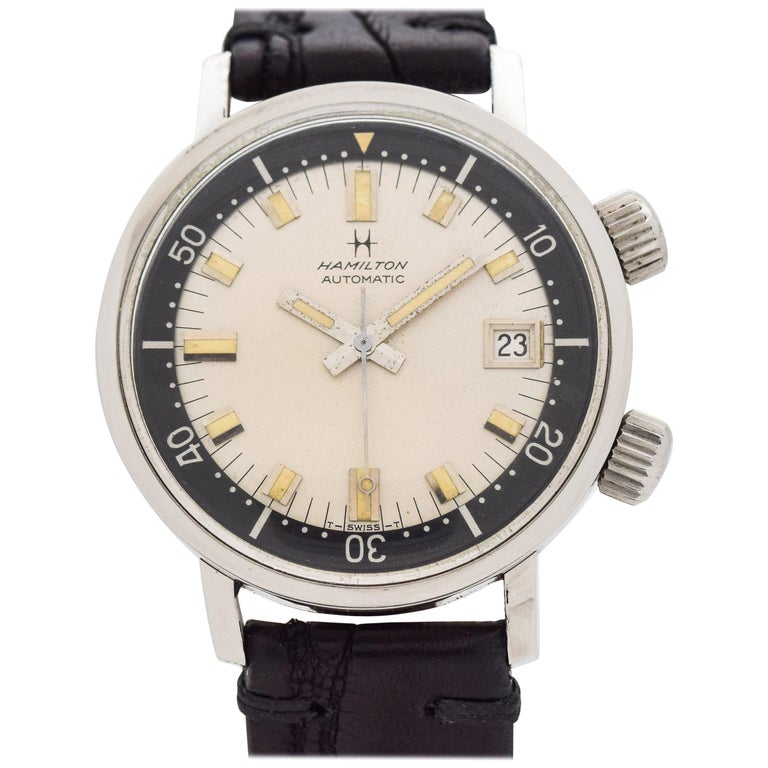 Vintage Hamilton Super Compressor Stainless Steel Watch, 1960s at 1stDibs