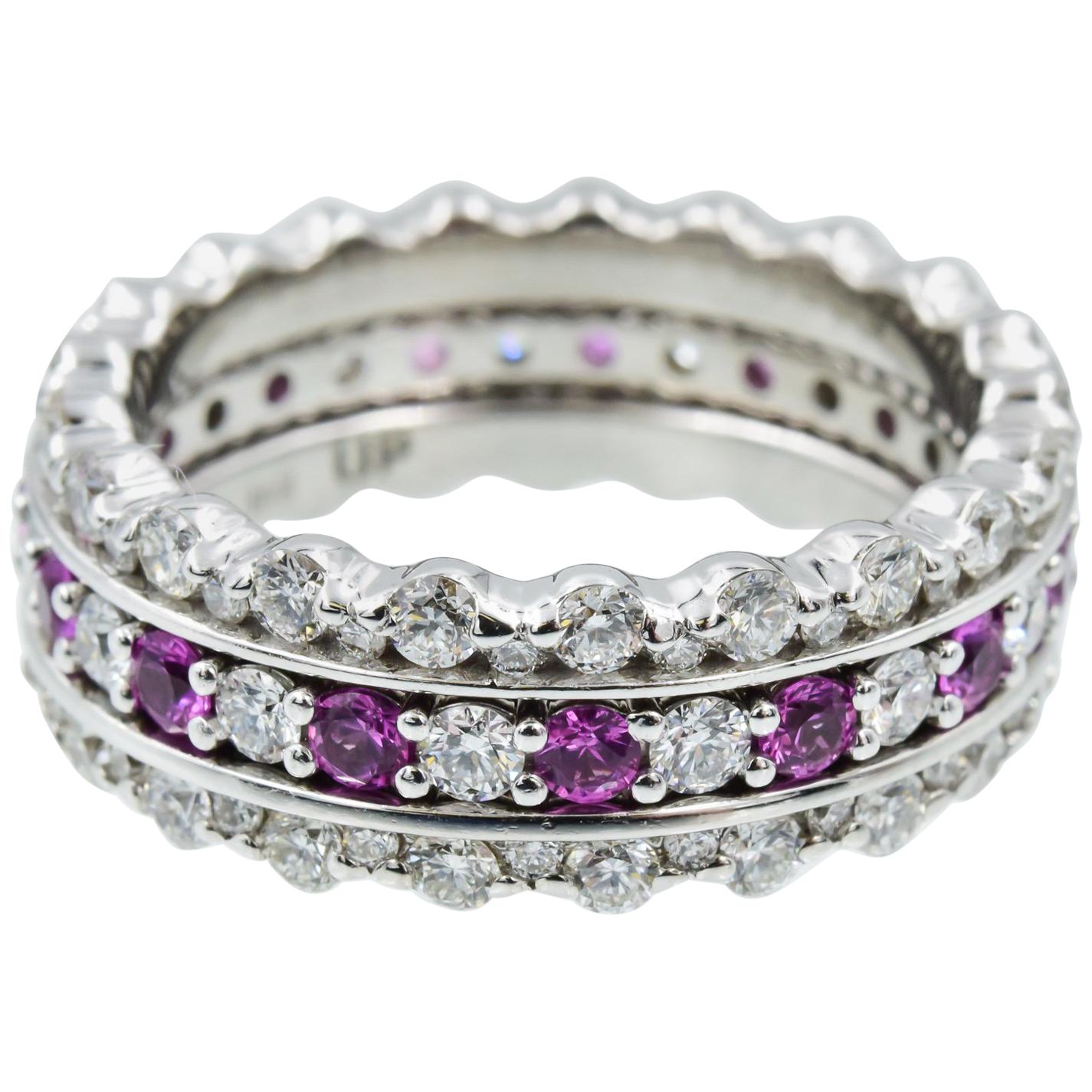 Tiffany and Co. Embrace Band, Platinum Diamond and Pink Sapphire with ...