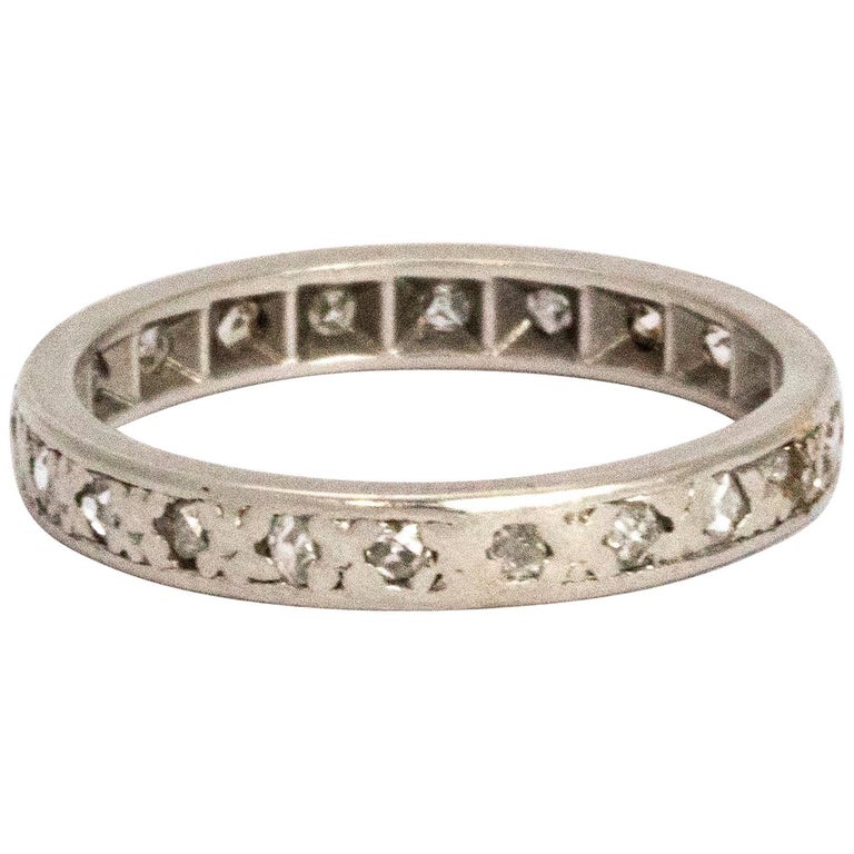 Vintage Diamond Platinum Eternity Ring For Sale (Free Shipping) at 1stDibs