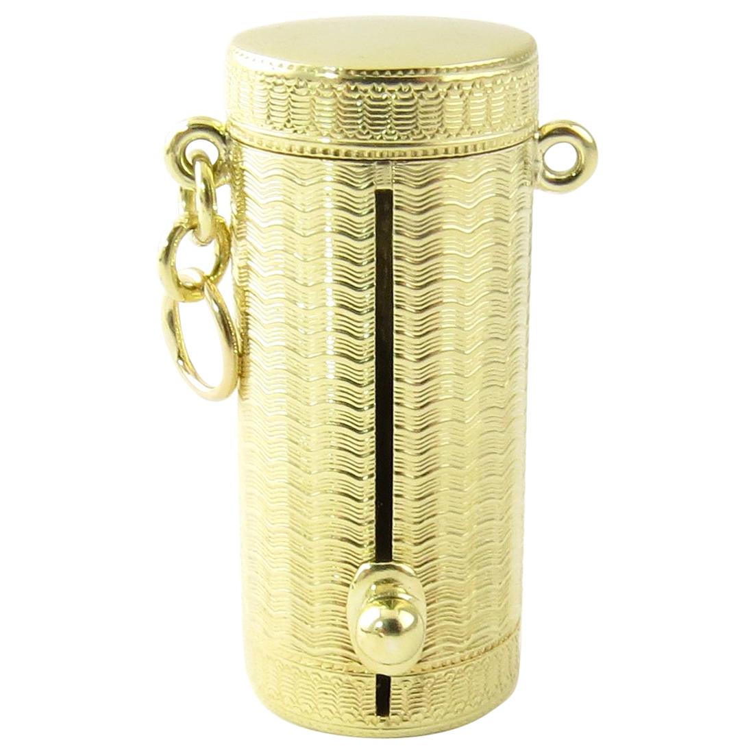 Victorian Bohemian Garnet Gold Lipstick Case Antique at 1stDibs