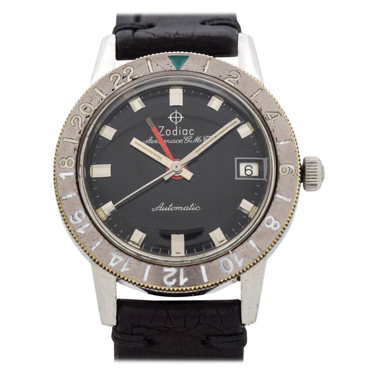 Vintage Zodiac Aerospace GMT Stainless Steel Watch, 1960s For Sale at ...
