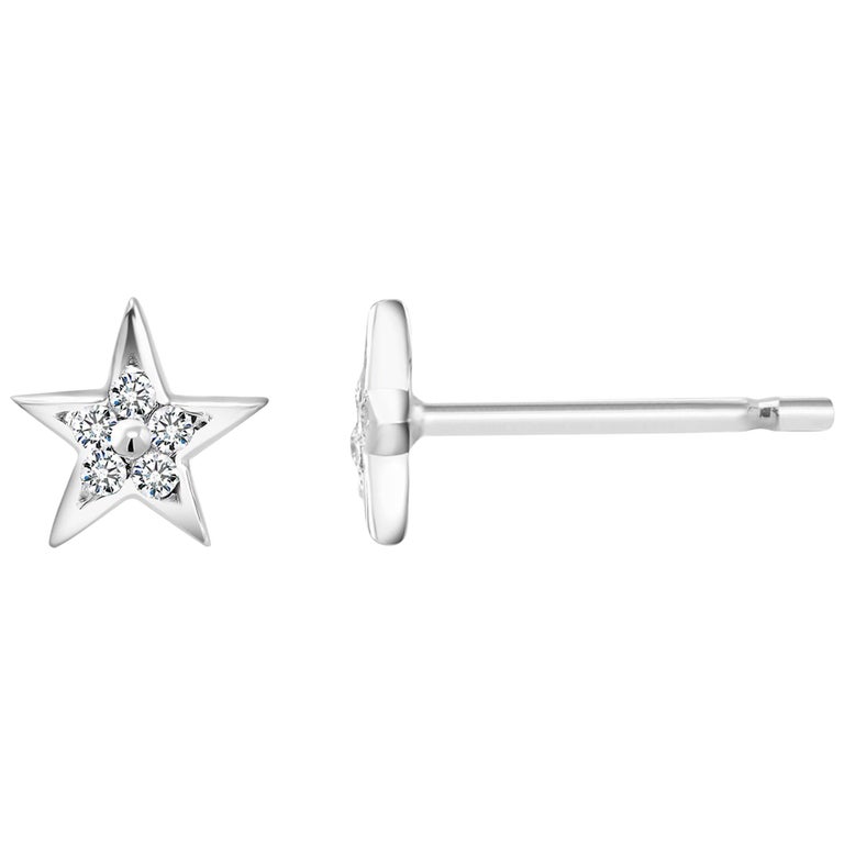 Tiny Star Shape Diamond Stud Earrings at 1stDibs | star shaped diamond ...