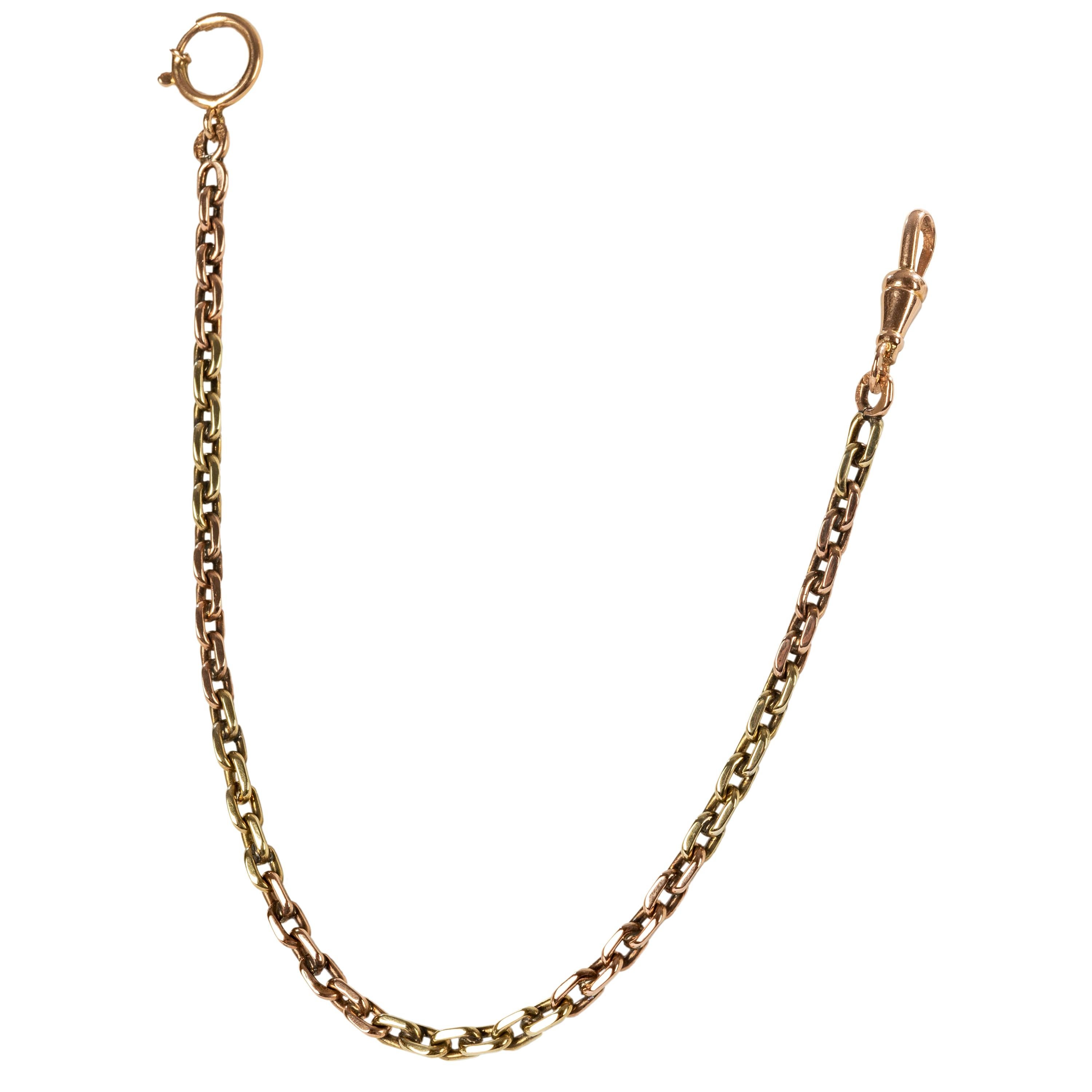 Russian Imperial-era Two-Color Gold Link Watchchain, circa 1900 at 1stDibs