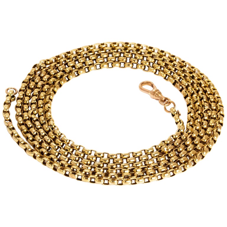 Victorian 9 Carat Gold Long Guard Chain at 1stdibs