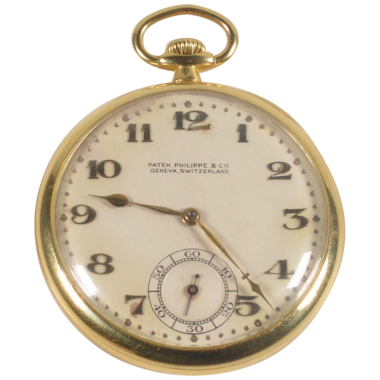 Oversize Vintage Patek Philippe 18 Karat Yellow Gold Open Face Pocket ...