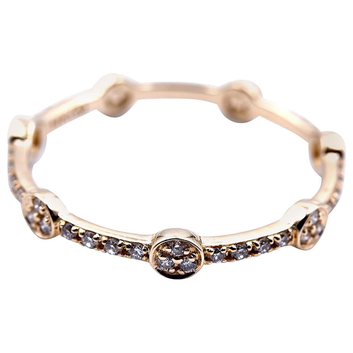 14 Karat Yellow Gold Stackable Eternity Band at 1stDibs