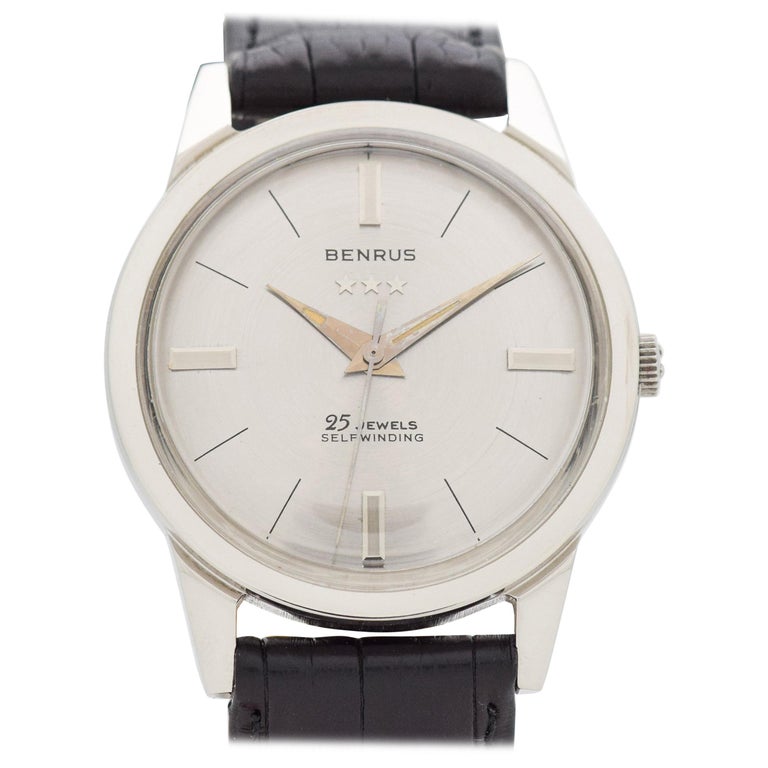 Vintage Benrus 3 Stars Reference 7001 Stainless Steel Watch, 1960s at ...
