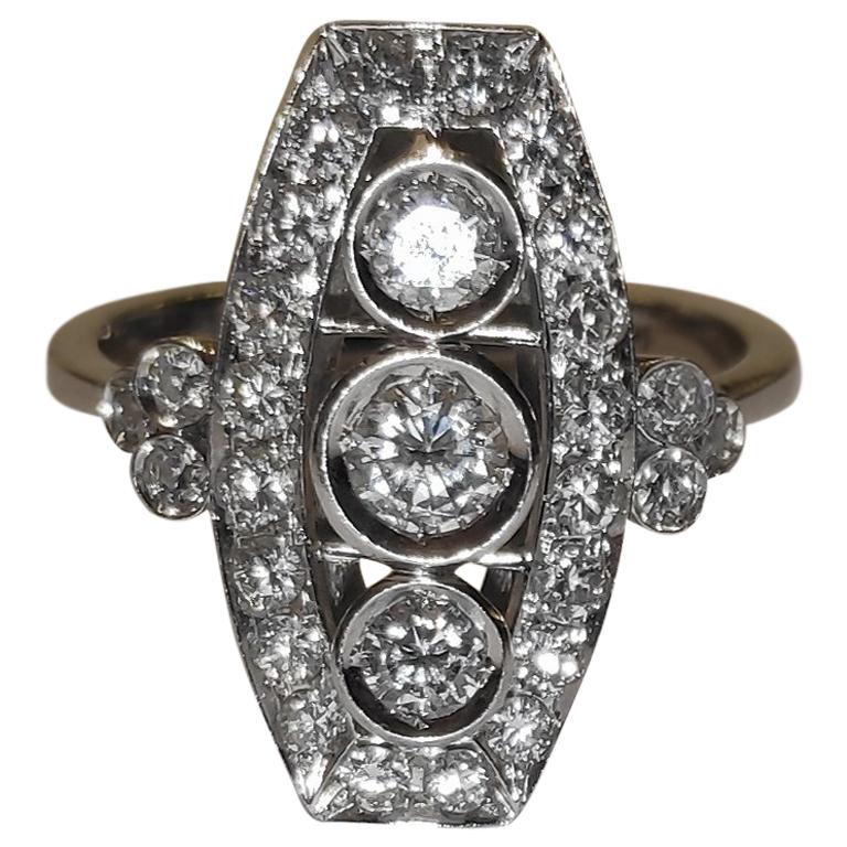 Diamonds Cocktail Three-Stone Ring at 1stDibs