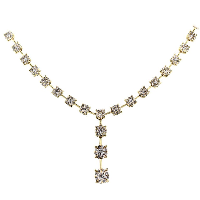 Round Brilliant Diamond Drop Necklace For Sale (Free Shipping) at 1stDibs
