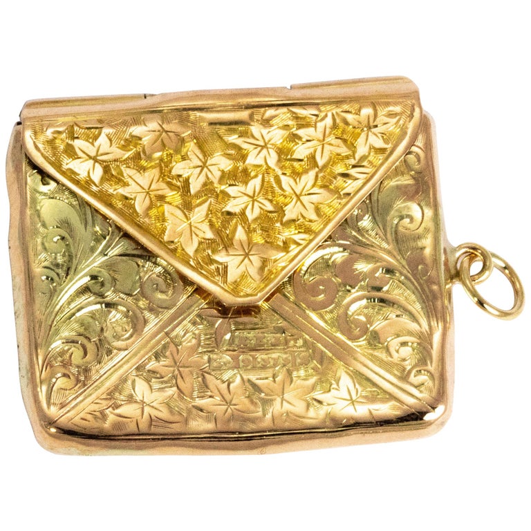 Edwardian 9 Carat Gold Stamp Holder at 1stDibs