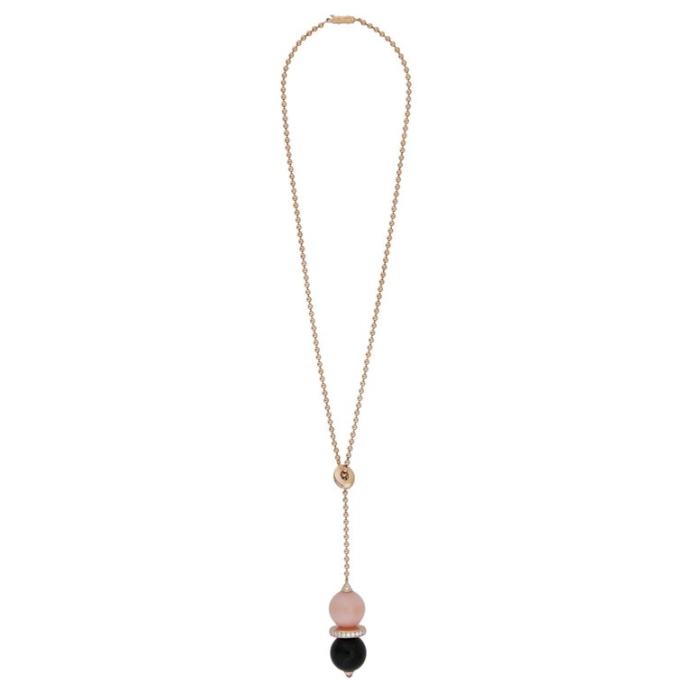 Cartier 18 Karat Gold Pink Opal, Onyx, and Diamond Evasions Joaillieres ...