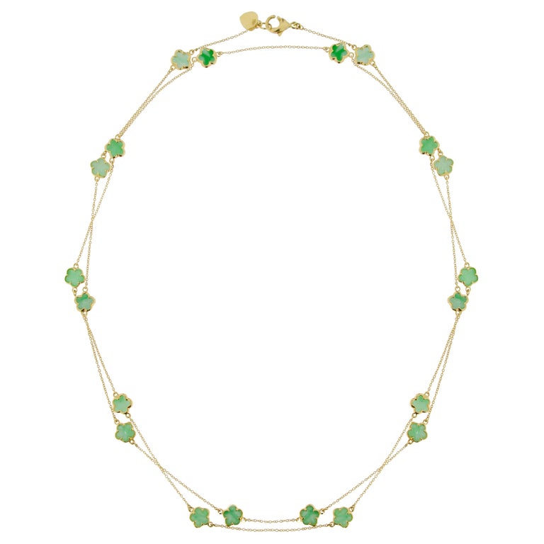Jona Burmese Jade 18 Karat Yellow Gold Chain Necklace at 1stDibs
