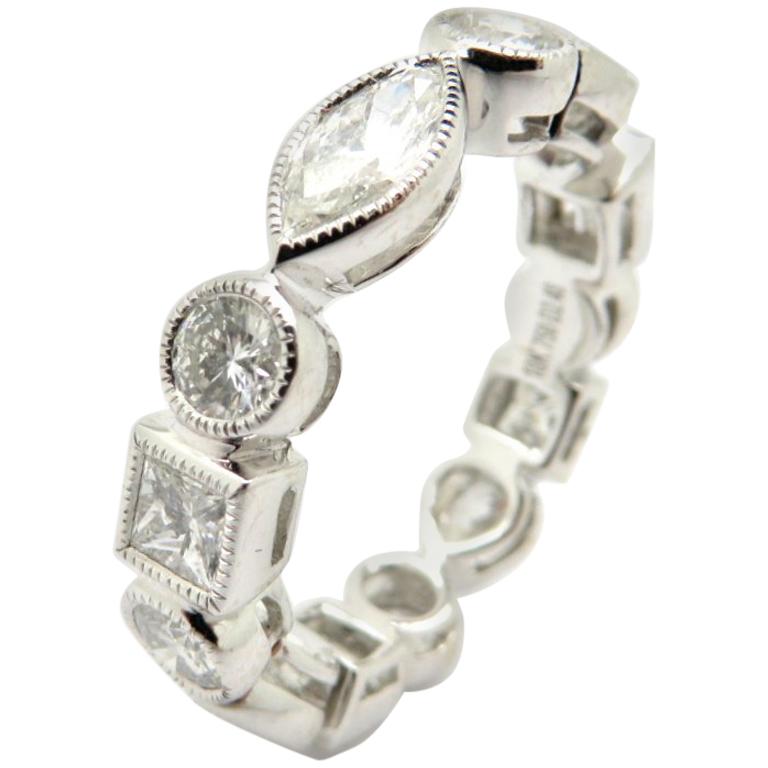 Multi-Shape Diamond Eternity Band at 1stDibs | multi shape diamond band ...