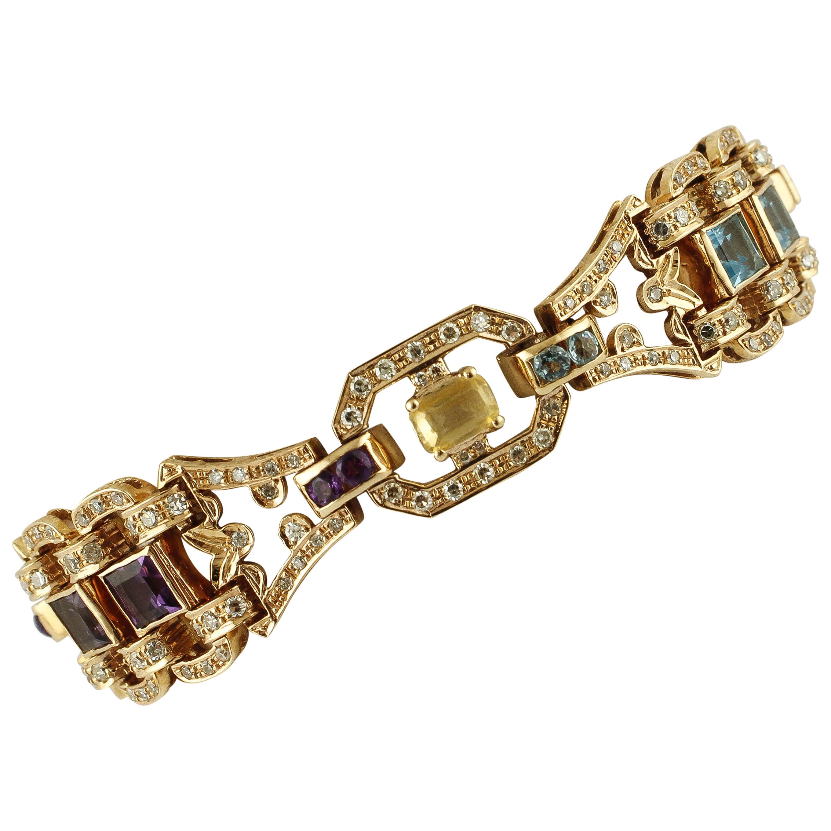Antique Gold and Amethyst Bracelet at 1stDibs