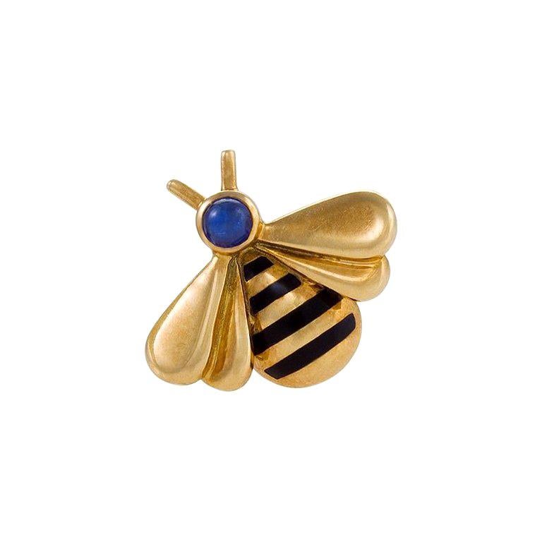 Cartier Enamel and Sapphire Bee Brooch at 1stDibs