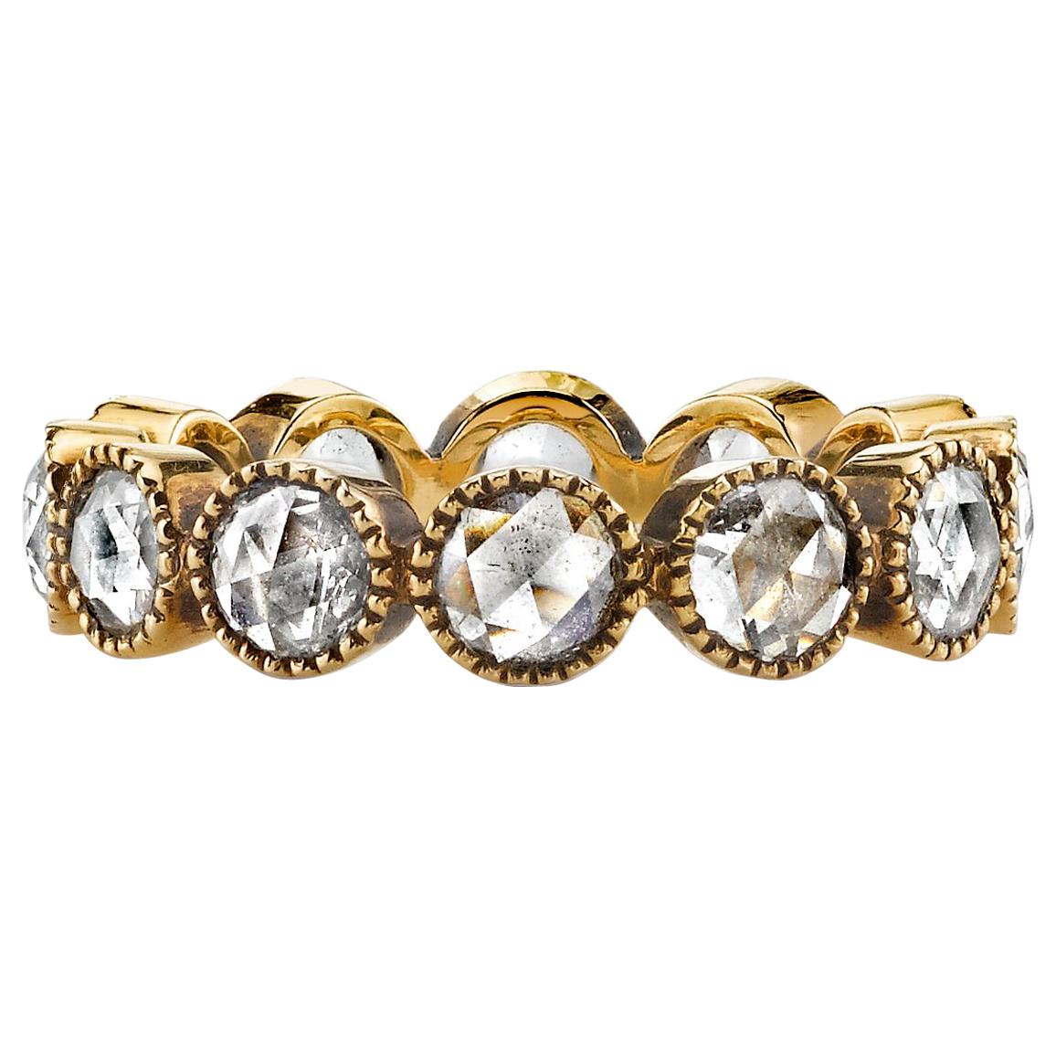 Single Stone Kelly 18k Yellow Gold Diamond Eternity Band For Sale at ...