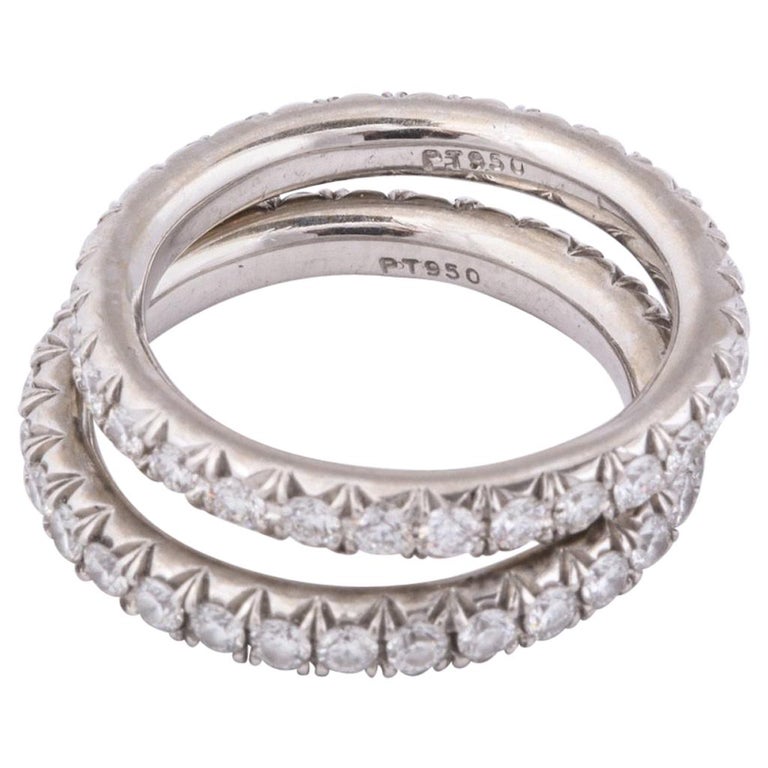 Pair of Platinum Diamond Eternity Bands at 1stDibs