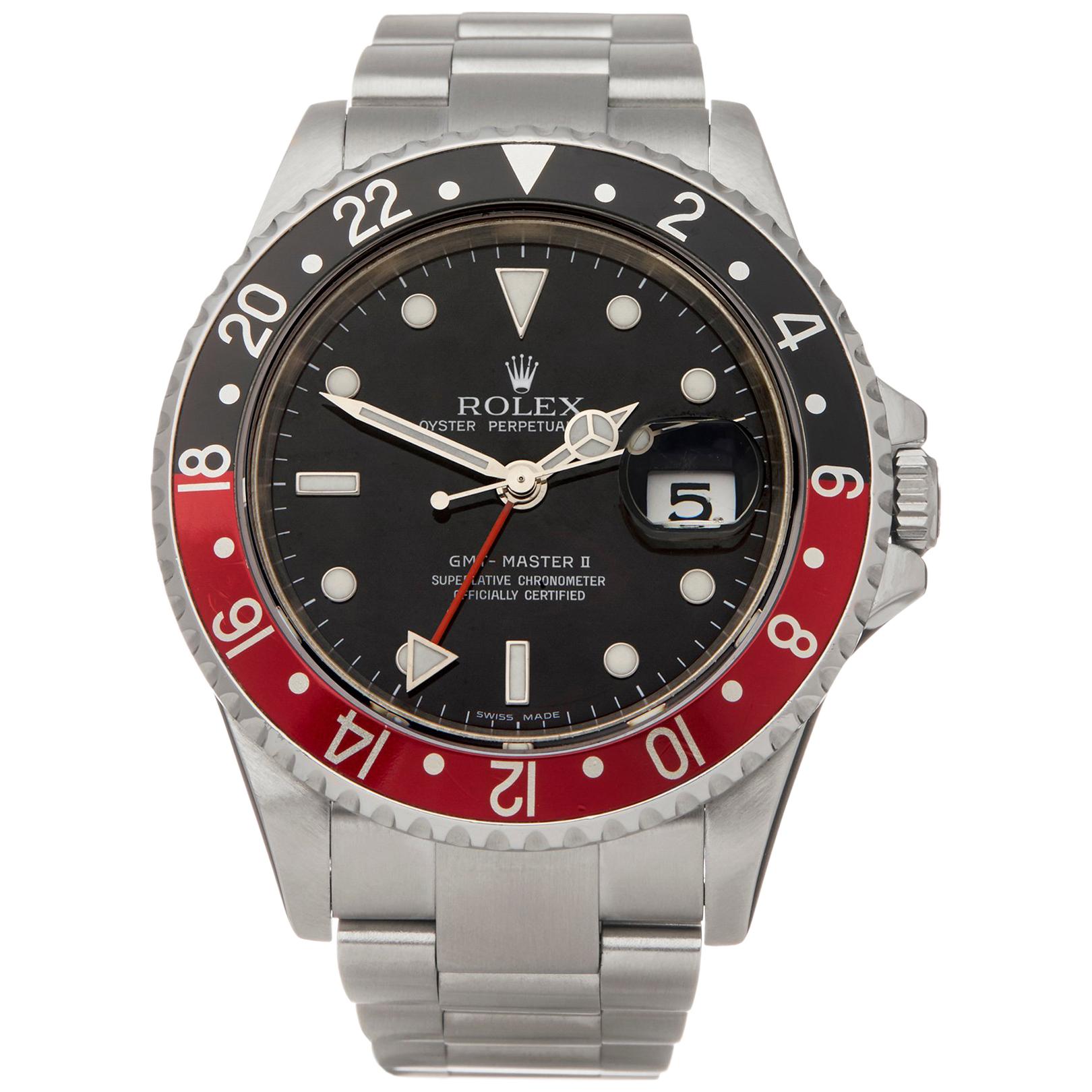 Rolex GMT-Master II Rectangular Dial Stainless Steel 16710 Wristwatch ...