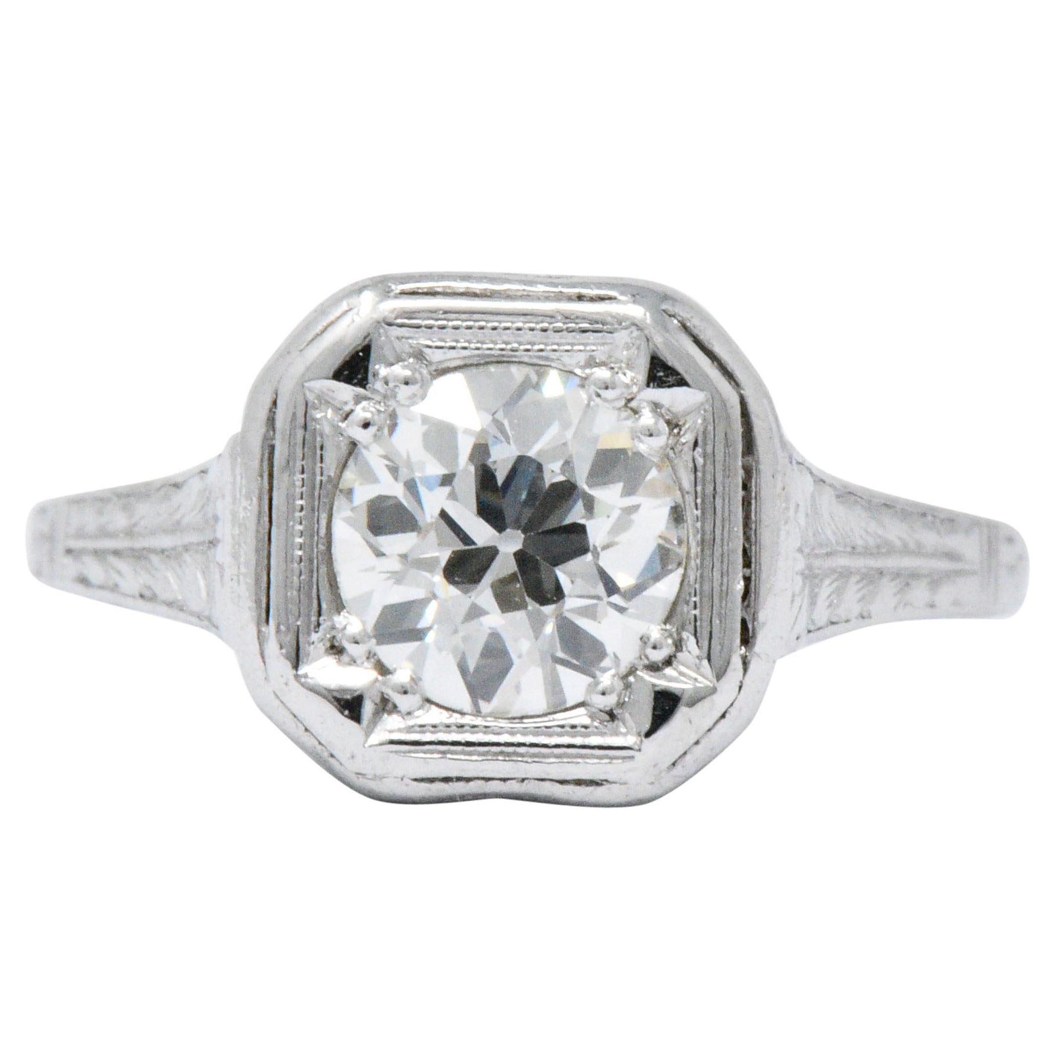 Michael Beaudry Cushion Diamond Platinum Ring at 1stDibs