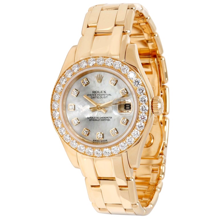 Rolex Pearlmaster 80298 Women's Diamond Watch in 18 Karat Yellow Gold ...