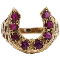 Ruby Diamond Horseshoe Ring at 1stdibs