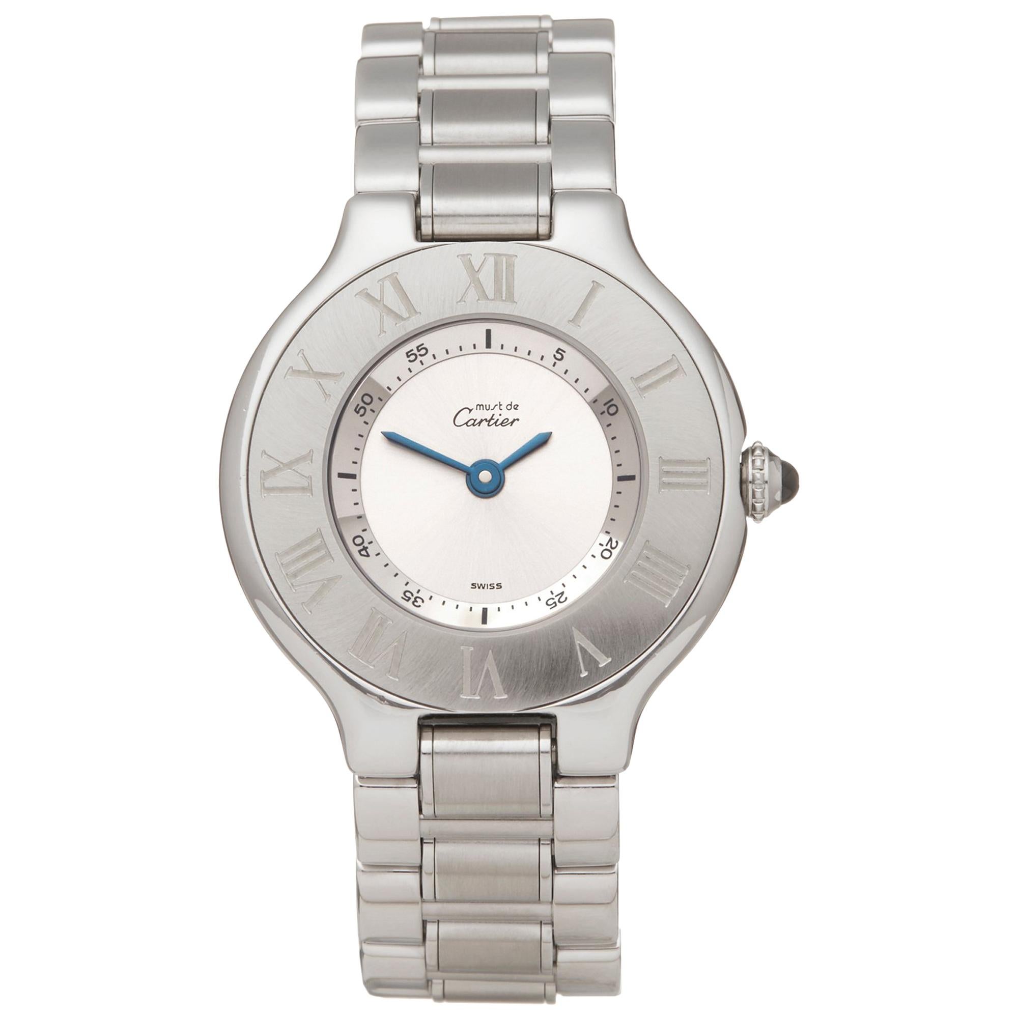 Cartier Must De 21 Stainless Steel 1340 Wristwatch at 1stDibs