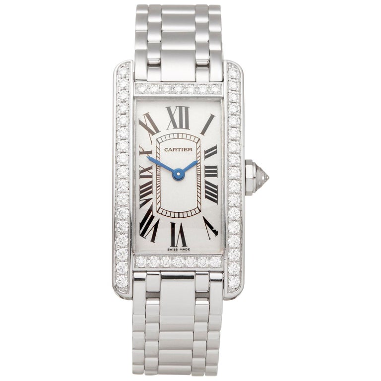 Cartier Tank Americaine 18k White Gold 2489 Wristwatch at 1stDibs ...