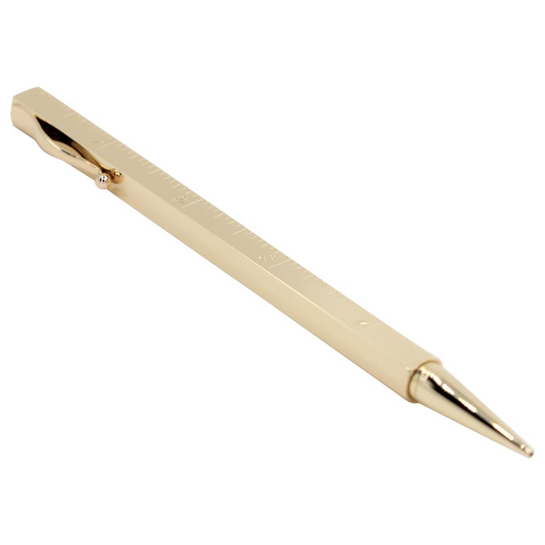 14 Karat Antique Cartier Pencil and Ruler For Sale at 1stDibs