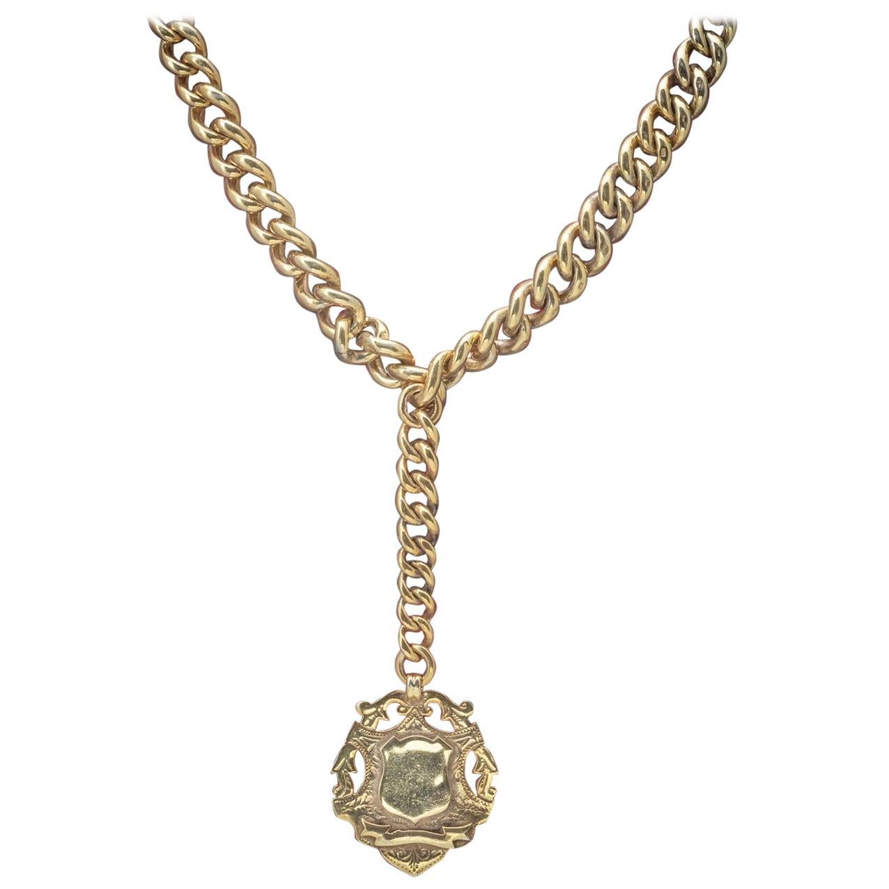 Antique Victorian Albert Chain 18 Carat Gold on Silver Dated 1900 ...