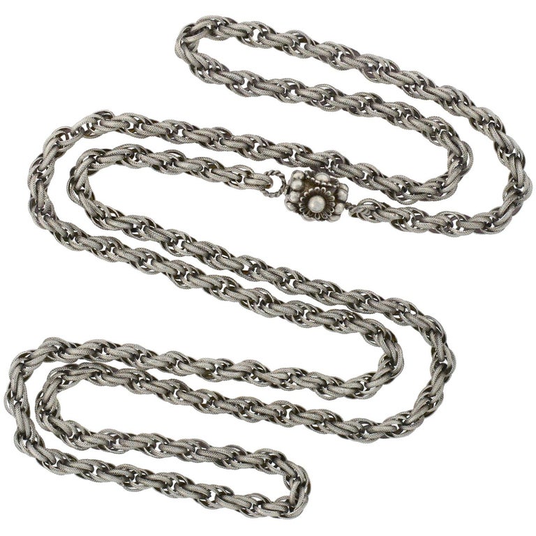 Georgian Textured Link Chain with Clasp at 1stDibs | chain with clasp