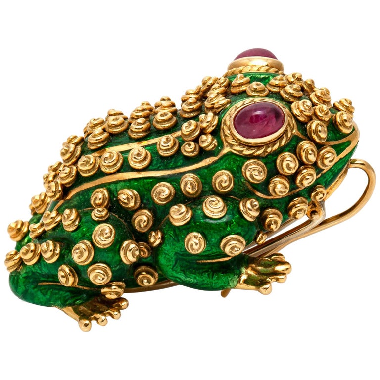 David Webb Frosch-Brosche bei 1stDibs