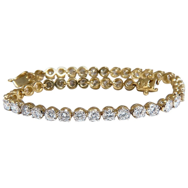 4.50 Carat Natural Diamonds Tennis Bracelet 14 Karat F/G at 1stDibs