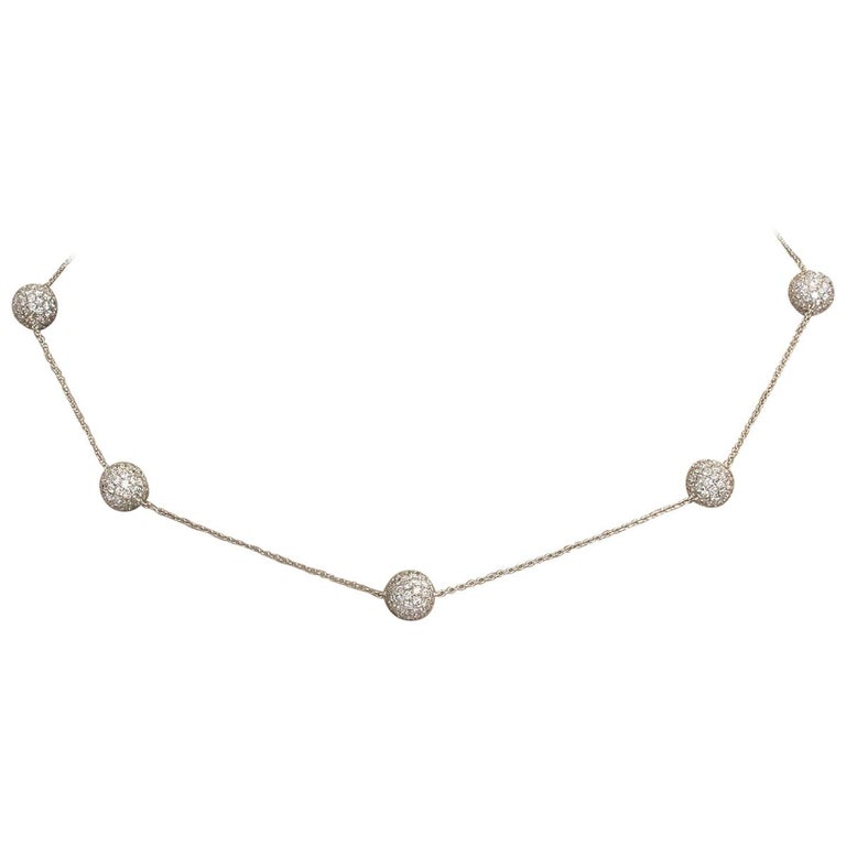 Diamond Gold Sphere Necklace For Sale (Free Shipping) at 1stDibs